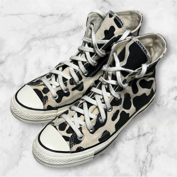 Converse | Shoes | Converse Hightop Sneakers With Black And White Cow ...